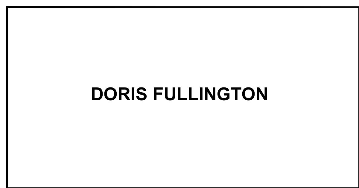 Obituary: DORIS FULLINGTON